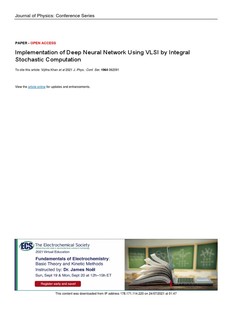 Implementation of Deep Neural Network Using VLSI B | PDF | Artificial ...
