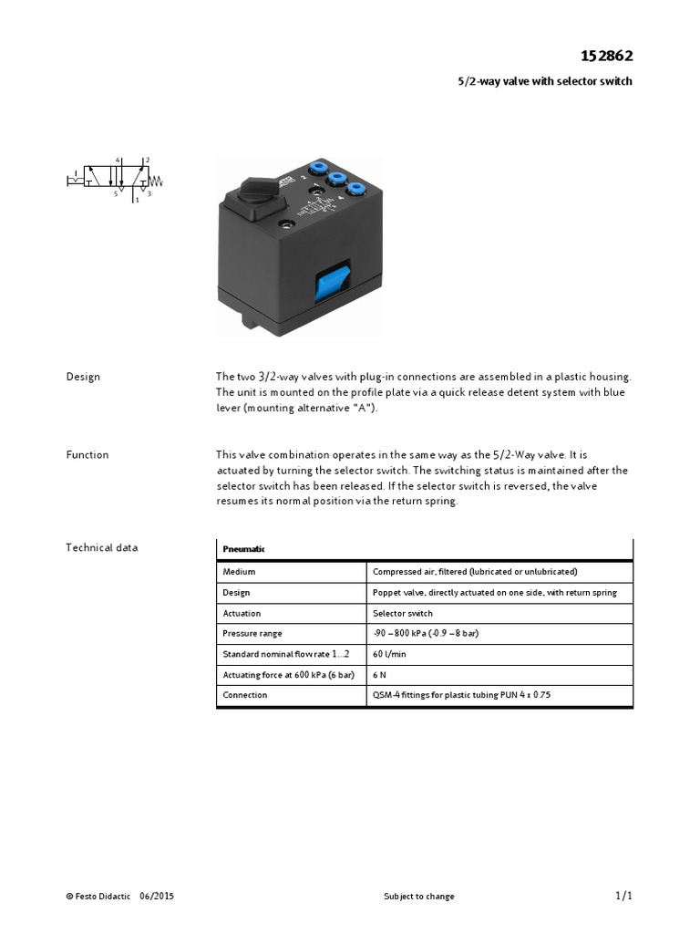 5-2-Way Valve With Selector Switch | PDF