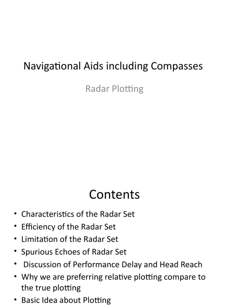 Navigational Aids Including Compasses: Radar Plotting | Download Free ...