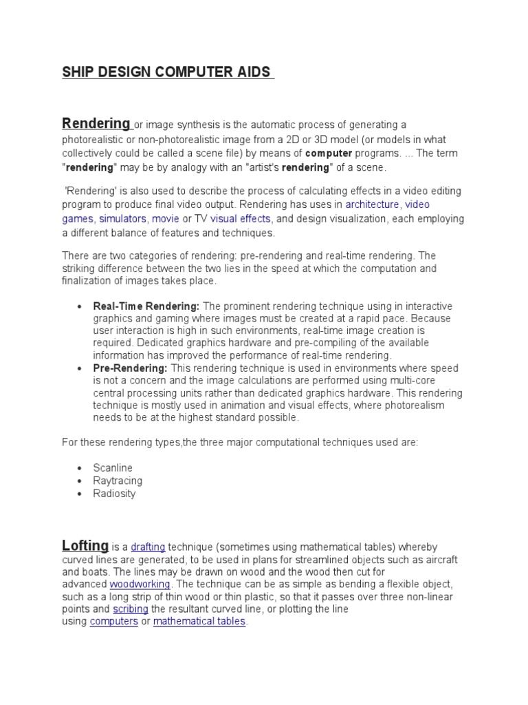 Ship Building Computer Aids | PDF | Computer Aided Design | Rendering ...