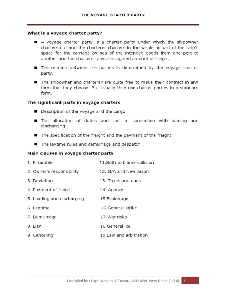 Voyage Charter | PDF | Common Law | Private Law