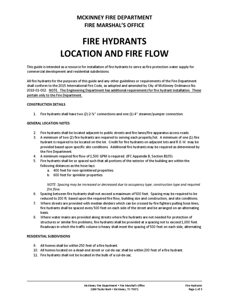 Hydrant Radius | PDF | Fires | Civil Engineering
