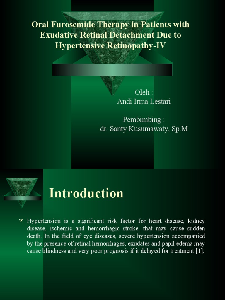 Oral Furosemide Therapy in Patients With Exudative Retinal Detachment ...
