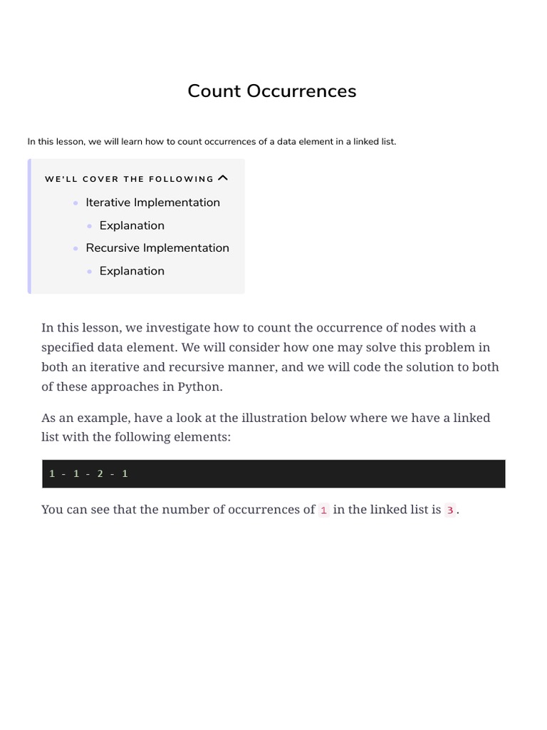 18 Count Occurrences | PDF | Computing | Applied Mathematics