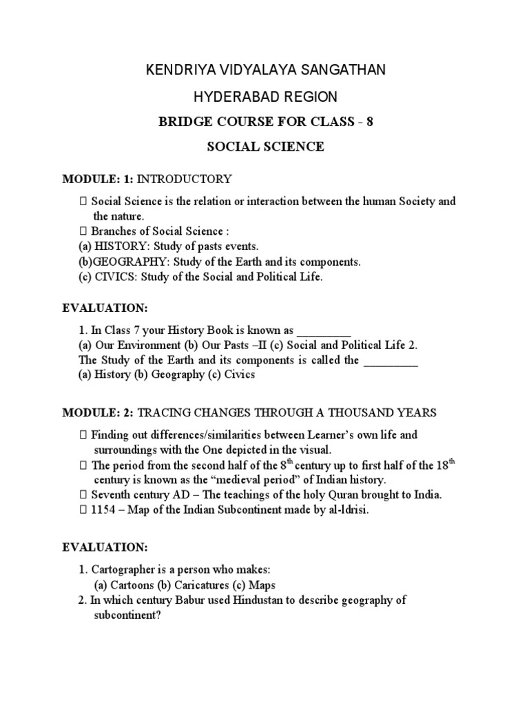 Bridge Course For Class 8 | PDF | Atmosphere Of Earth | Atmosphere