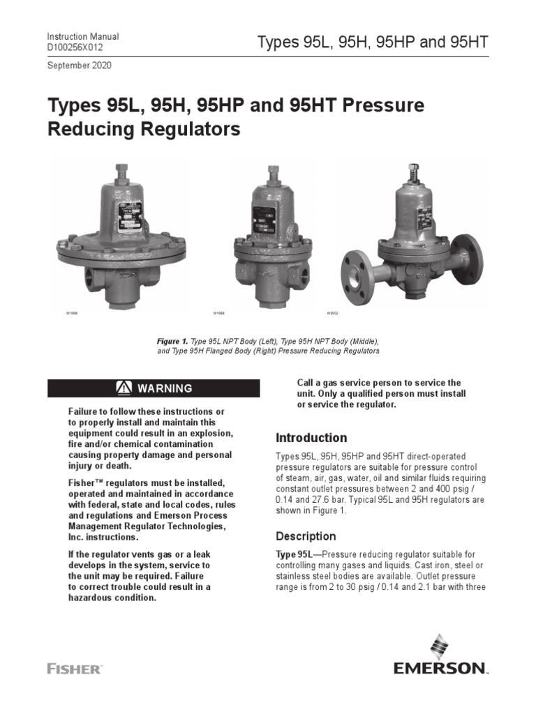 Manuals Types 95l 95h 95hp 95ht Pressure Reducing Regulators ...