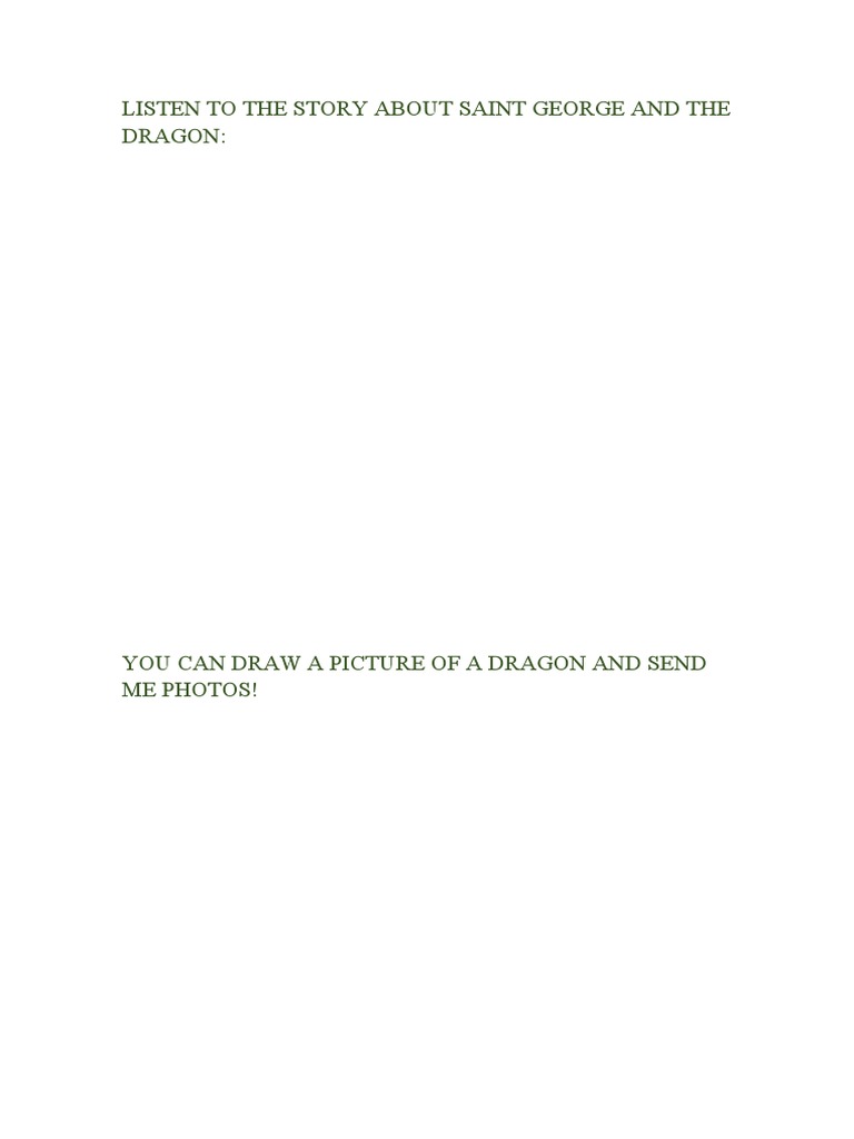 Listen To The Story About Saint George and The Dragon | PDF | Young Adult