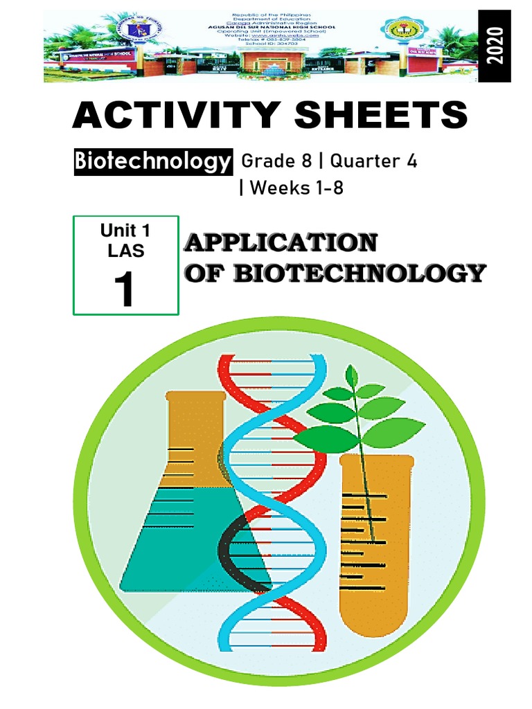 STE-Elective Biotech Q4 W1-8 Learning-Activity-Sheets | PDF | Internet ...