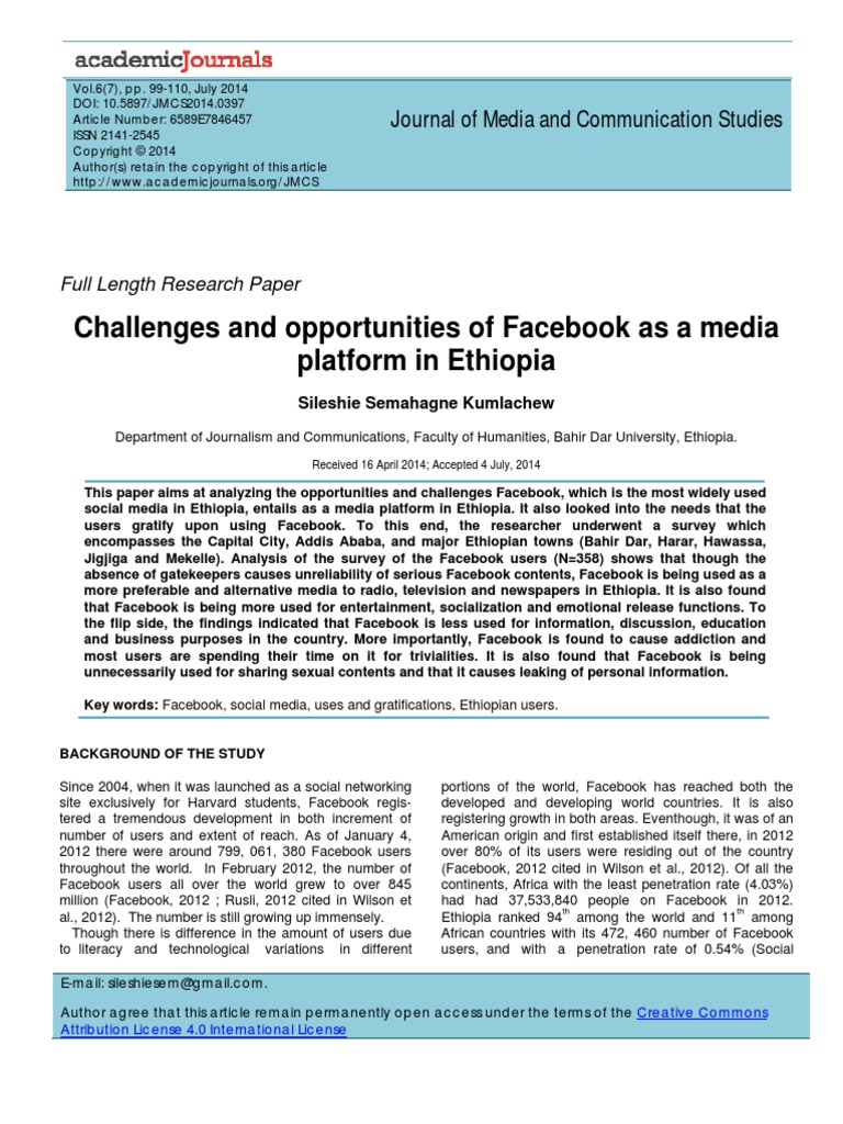 Challenges and Opportunities of Facebook | PDF | Social Media | Popular ...