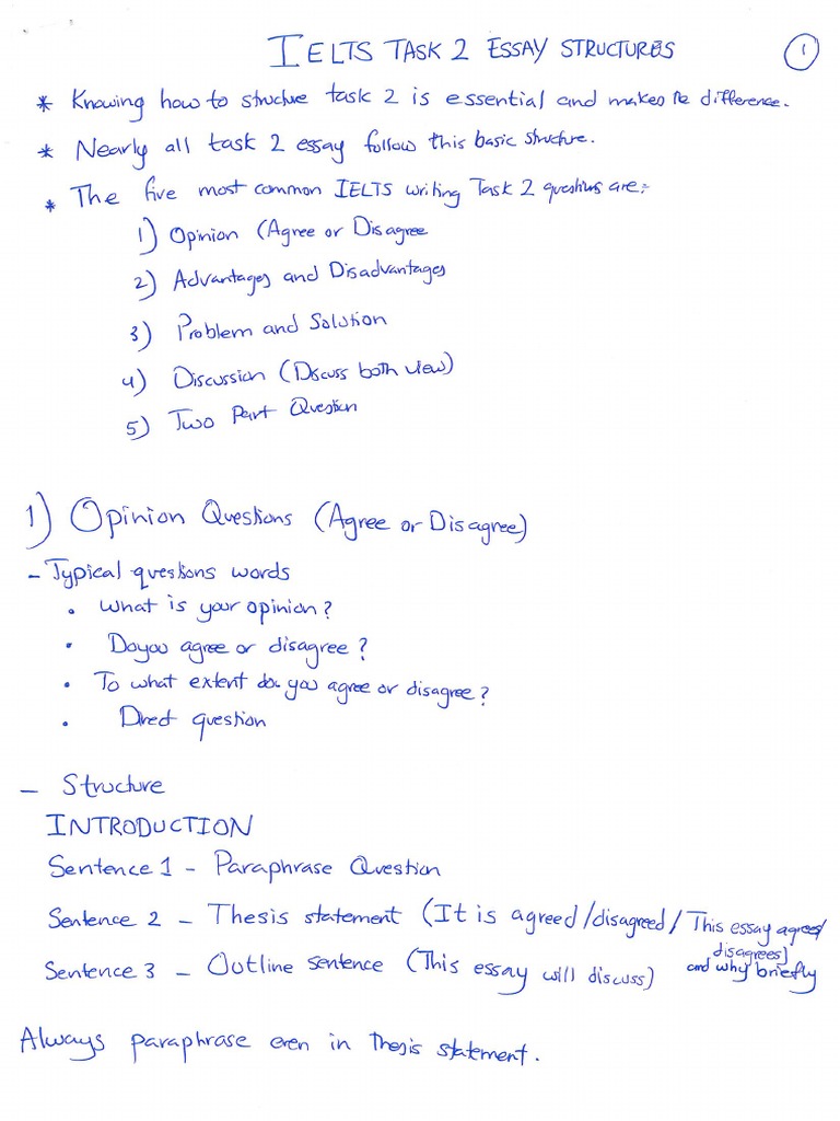 IELTS Task 2 Essay Structures | PDF
