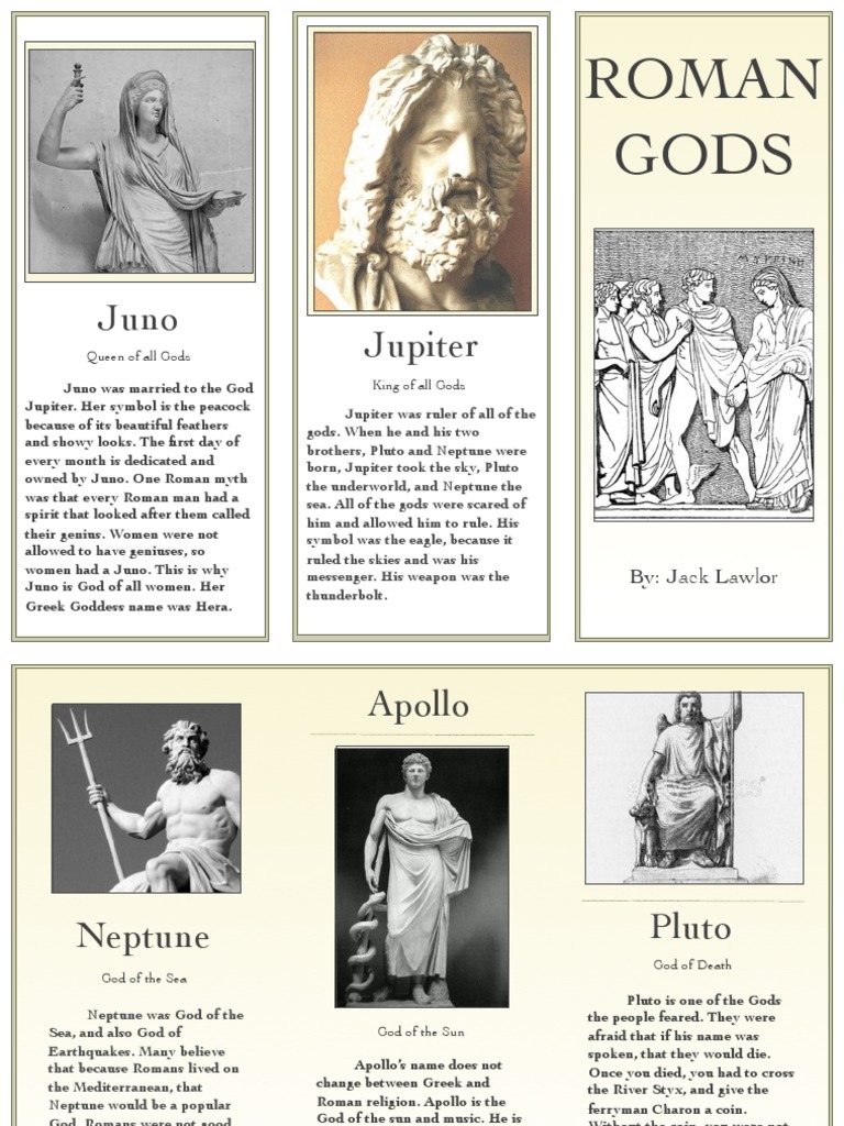 Roman Gods Brochure 1 | PDF | Hera | Jupiter (Mythology)