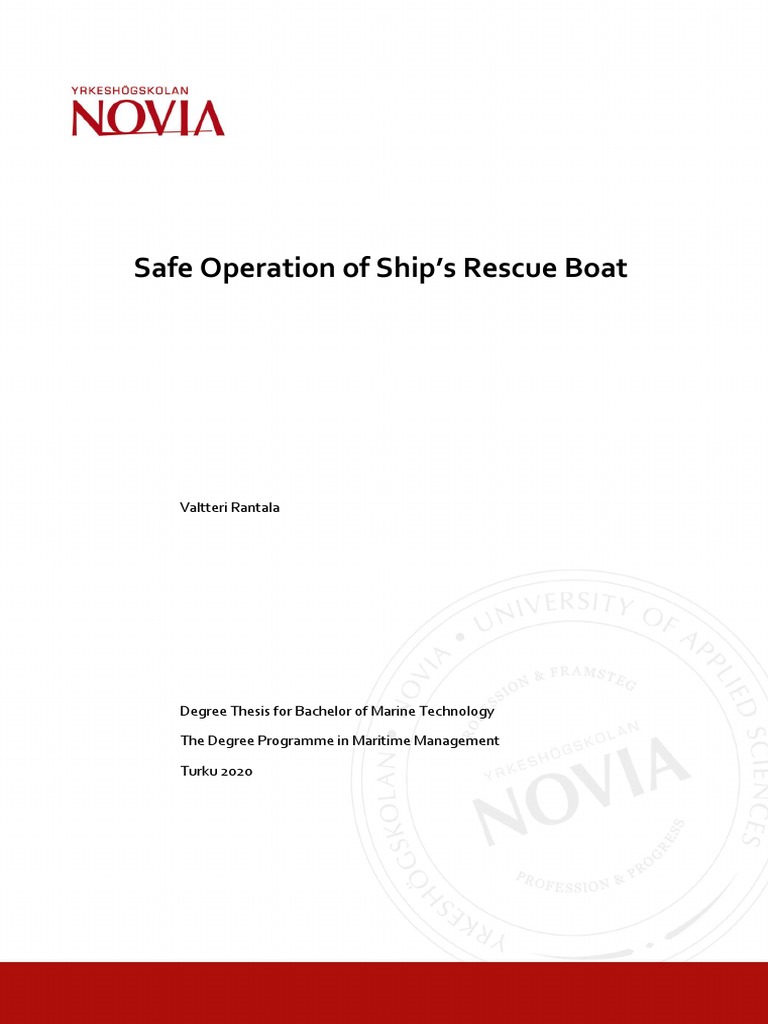 Safe Operation of Ships Rescue Boat | PDF | Ships | Water Transport