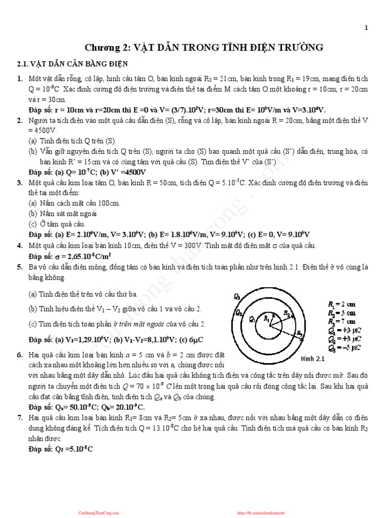 Vat-Ly-Dai-Cuong-2 - Ts-Nguyen-Thanh-Van - Bt-Chuong-2 - (Cuuduongthancong - Com) | PDF