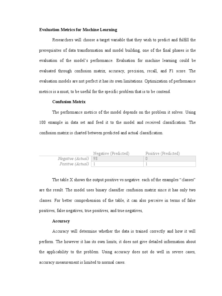 MAchine Learning Evaluation | PDF | Accuracy And Precision ...