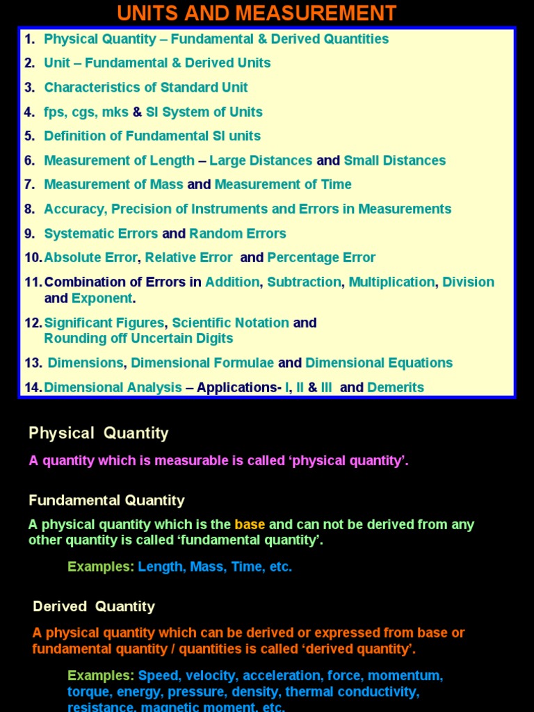 2 Units and Measurements Version 1 | PDF | Observational Error ...