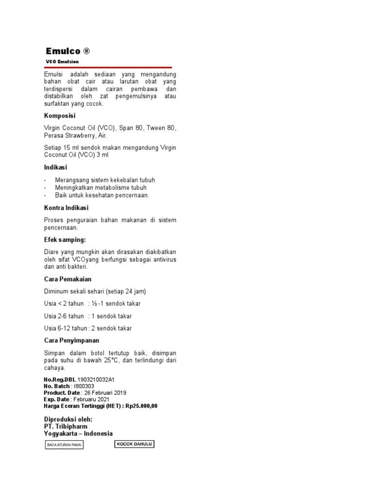 Leaflet Emulsi | PDF