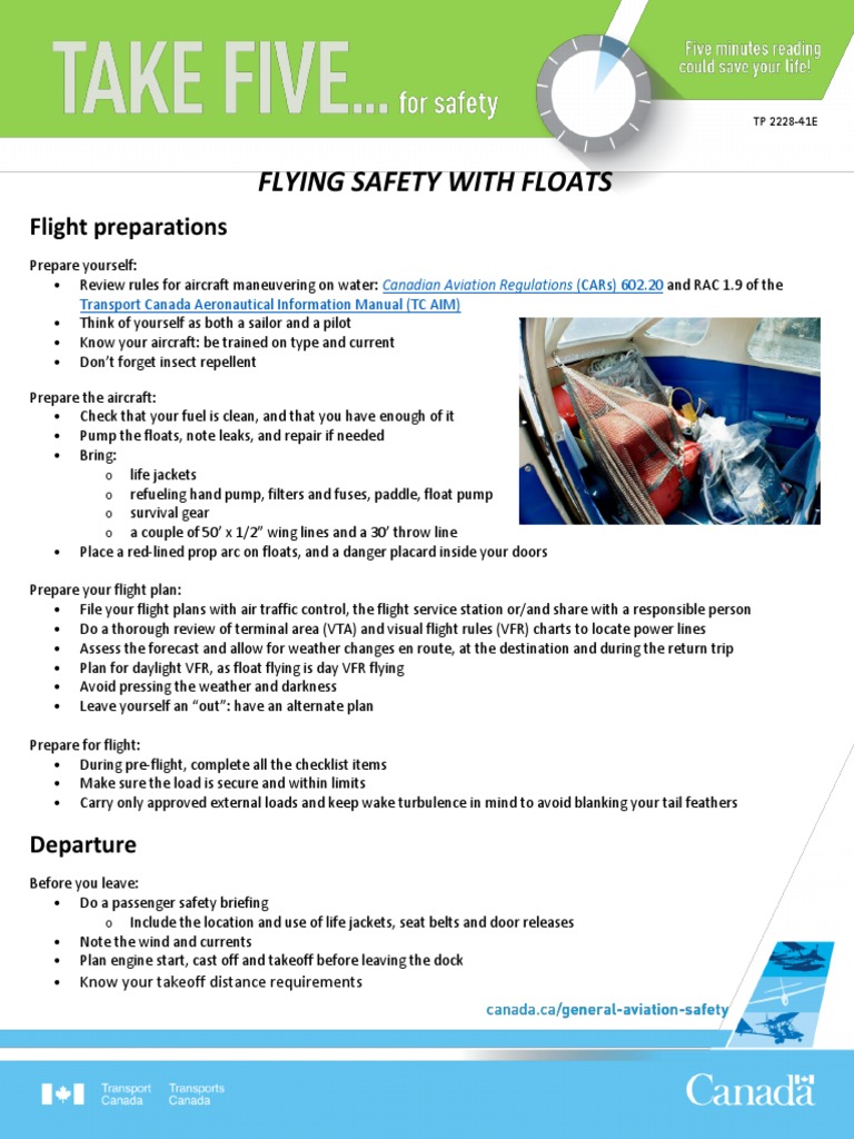 Flying Safety With Floats: Flight Preparations | PDF | Transport ...