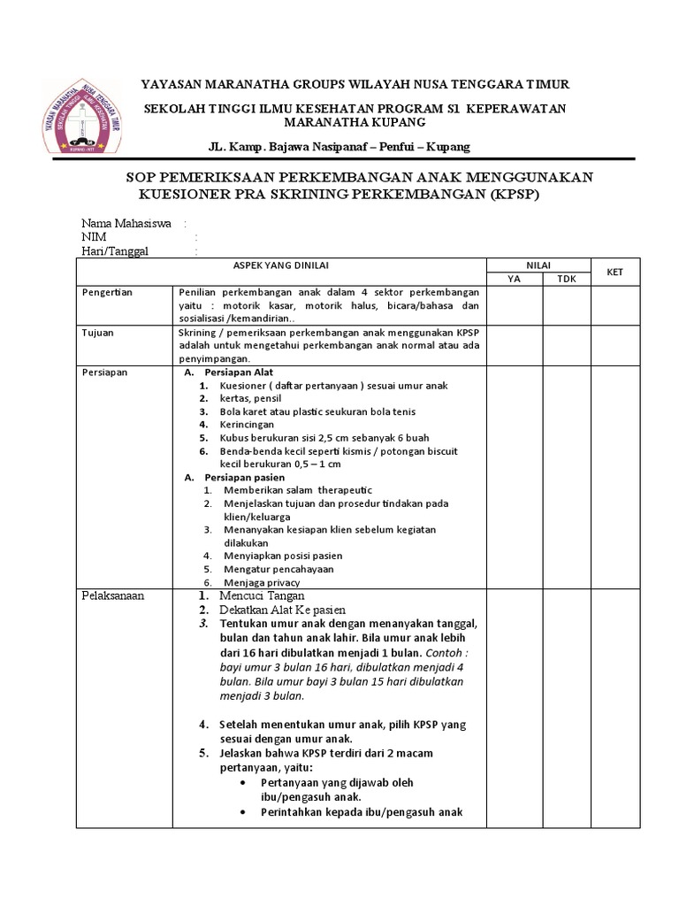 Sop KPSP | PDF