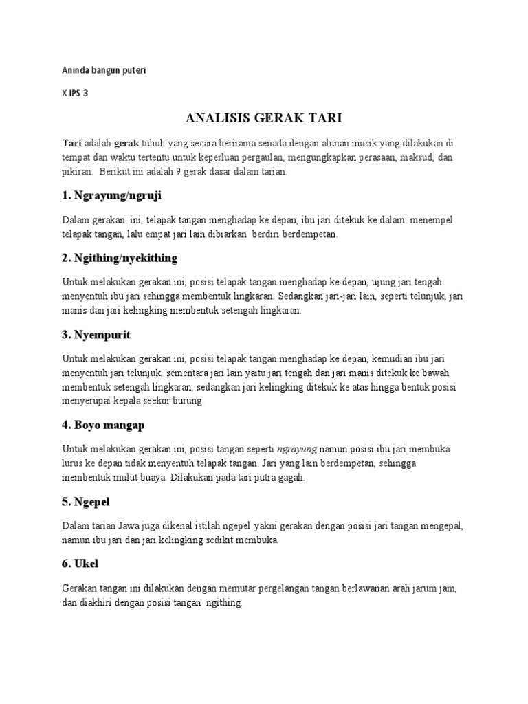 Analisis Gerak Tari | PDF