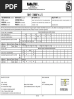 JSW Steel MTC | PDF | Ultimate Tensile Strength | Strength Of Materials