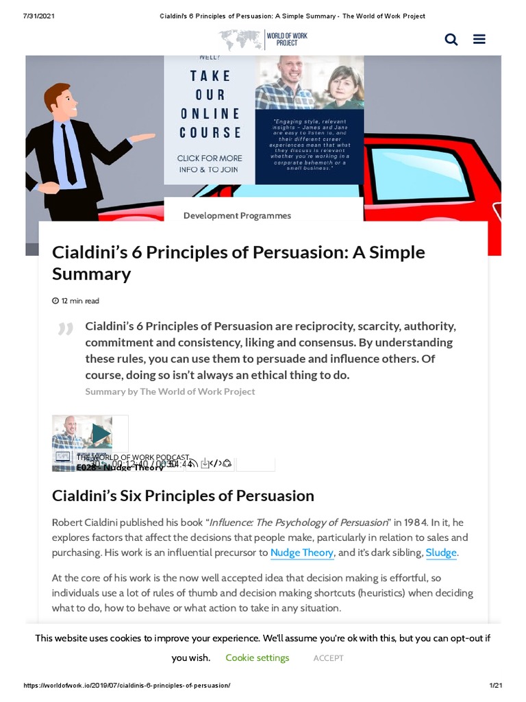 Cialdini's 6 Persuasion Principles Explained | PDF | Persuasion ...