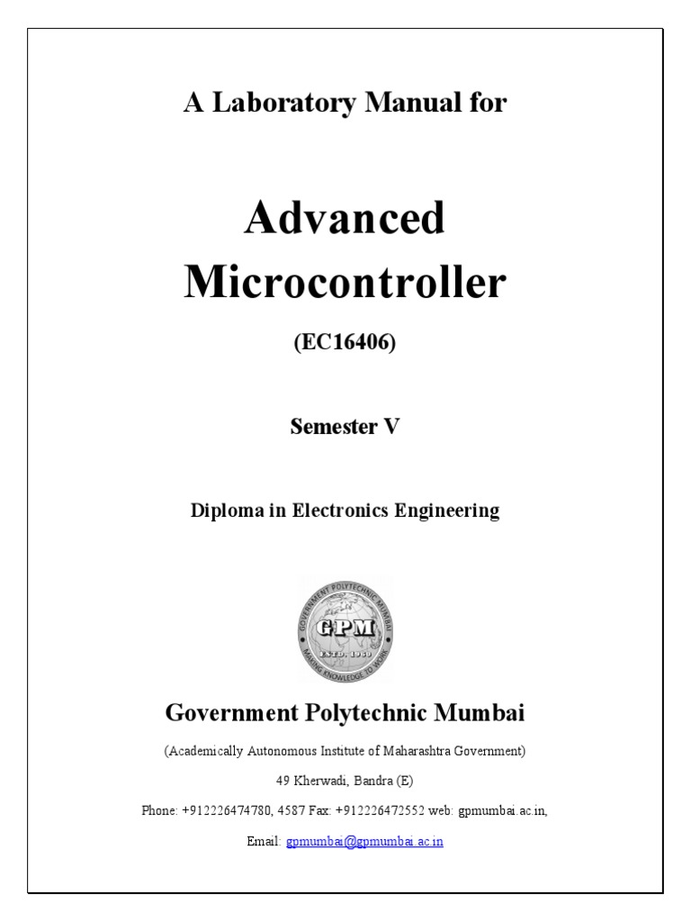 Advanced Microcontroller: A Laboratory Manual For | PDF | Timer ...