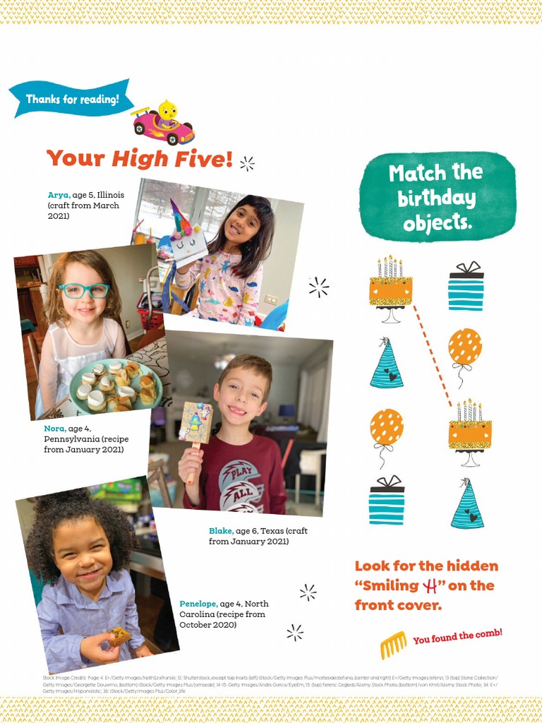 High Five!: Match The Birthday Objects | PDF | Pizza