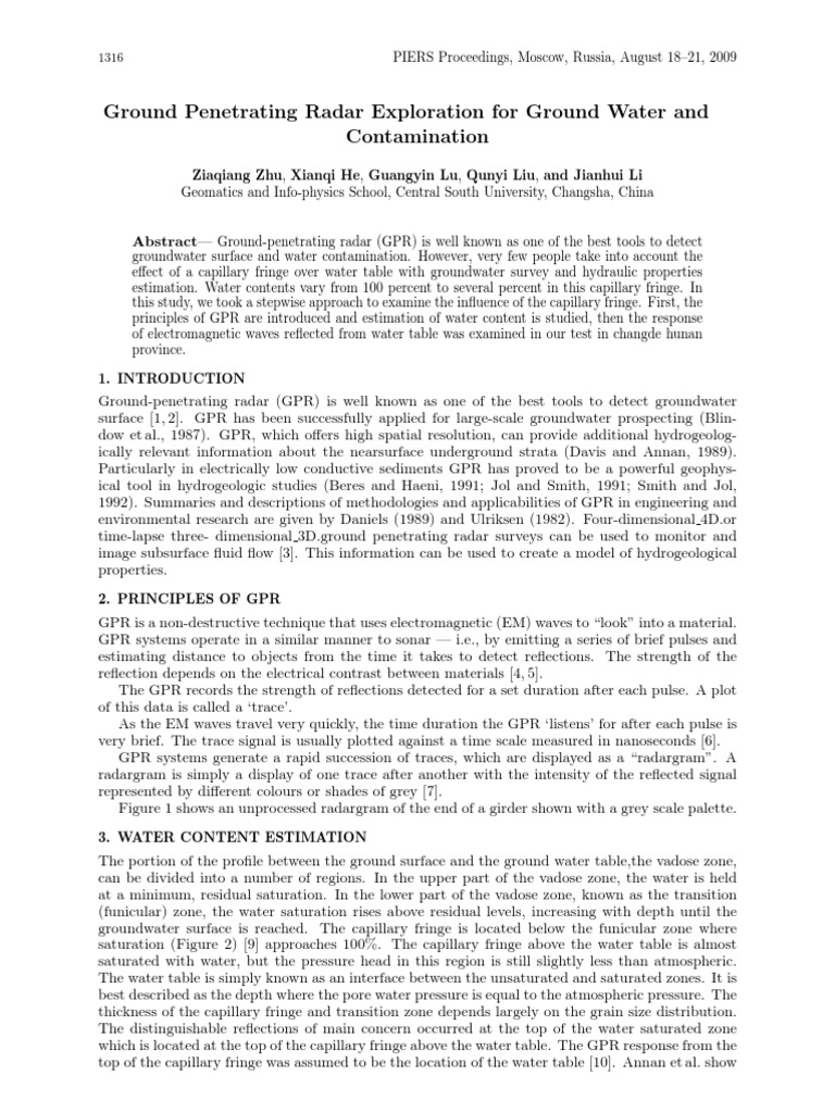 GPR Untuk Ground Water and Contamination | PDF | Hydrogeology | Groundwater