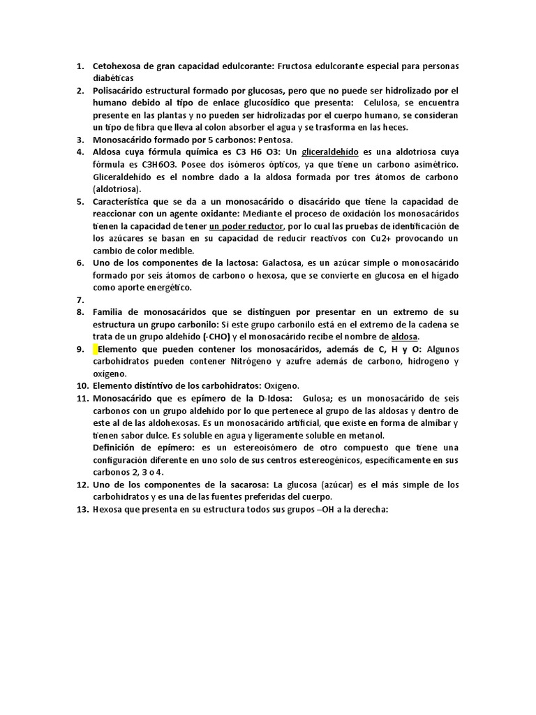 Cetohexosa de Gran Capacidad Edulcorante | PDF | Carbohidratos | Glucosa