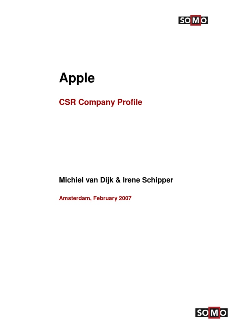 Apple CSR Profile Overview | PDF | Macintosh | Apple Inc.