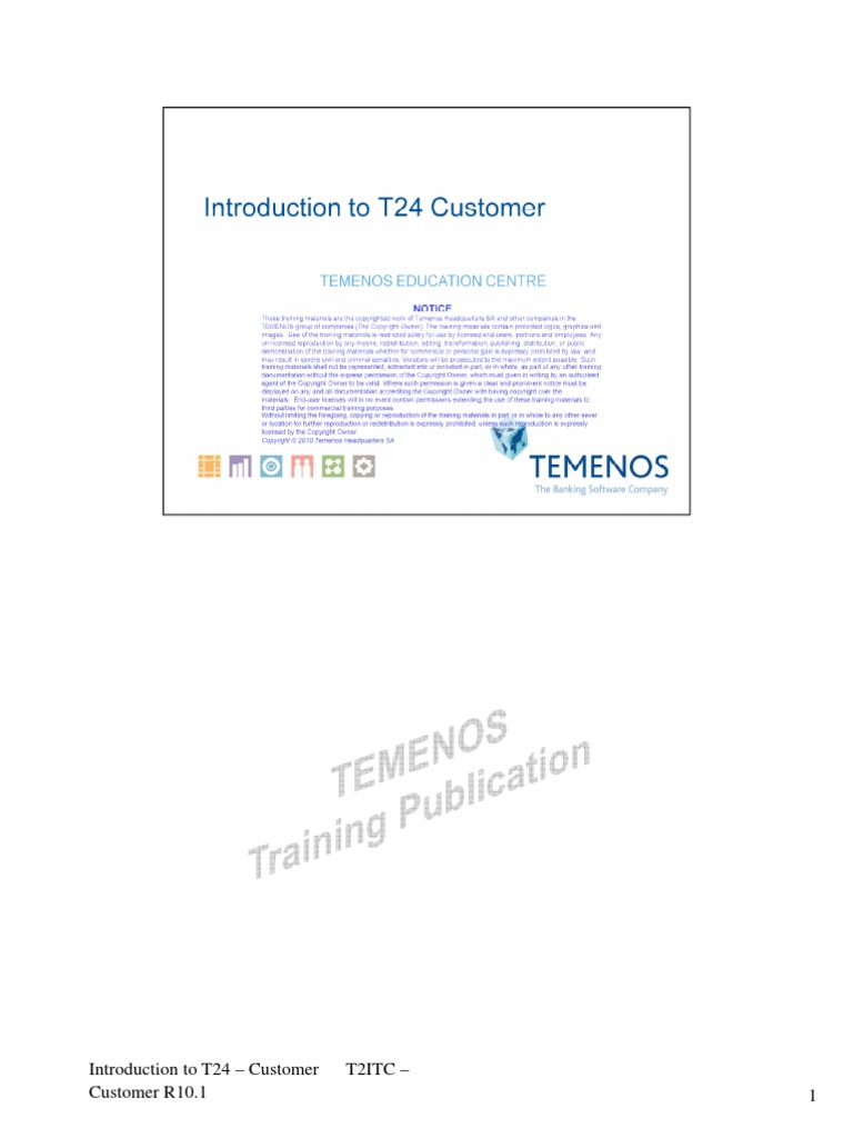 Introduction To T24 - Customer - T2ITC - Customer R10 (1) .1 | PDF | Banks | Transaction Account
