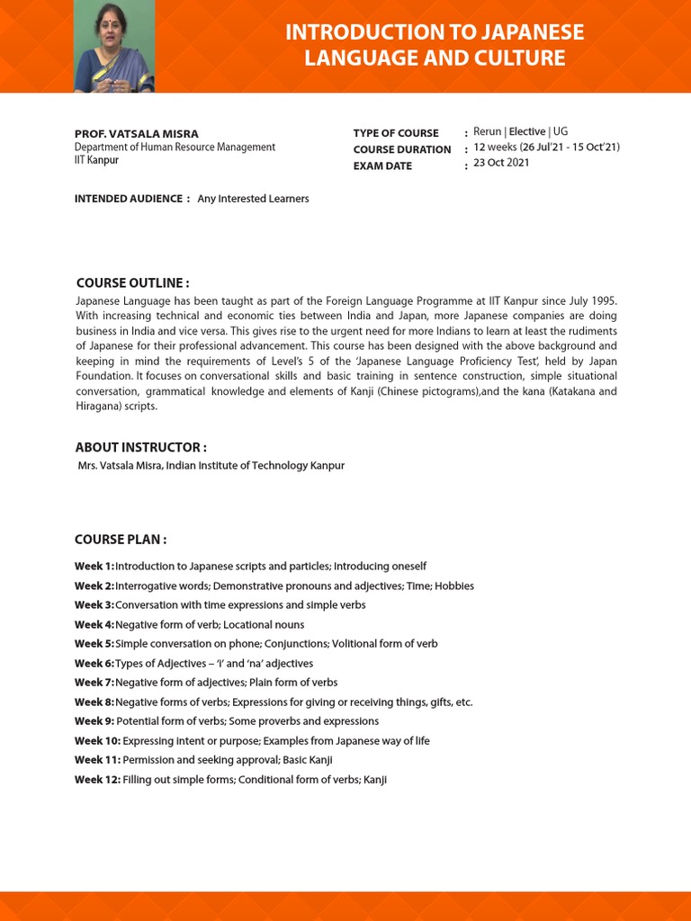 NPTL Japanese Syllabus | PDF