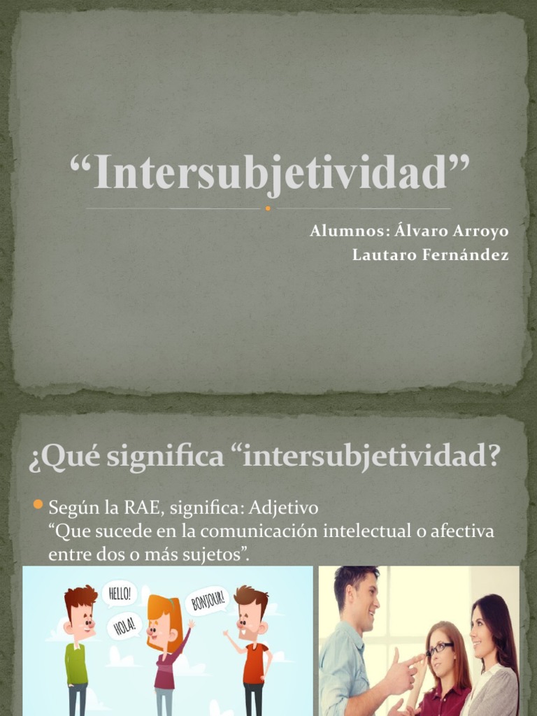 Intersubjetividad - Presentación | PDF | Alma | Amor