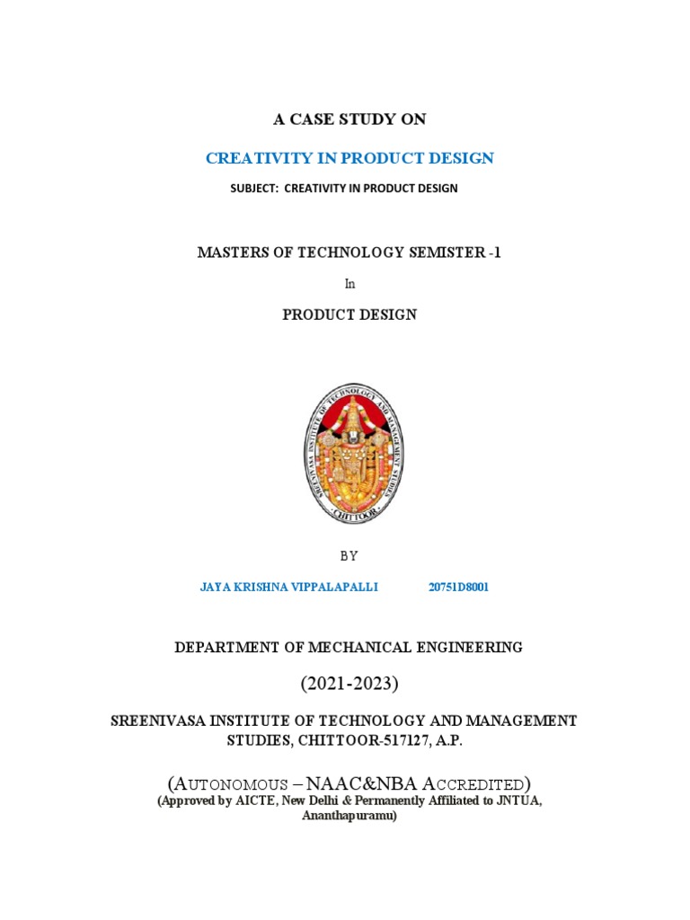 Creativity in Product Design Case Study | PDF | 3 D Printing | 3 D ...