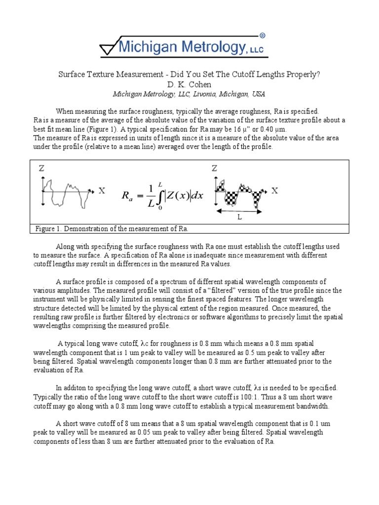 Surface Texture Measurement - Did You Set The Cutoff Lengths Properly ...