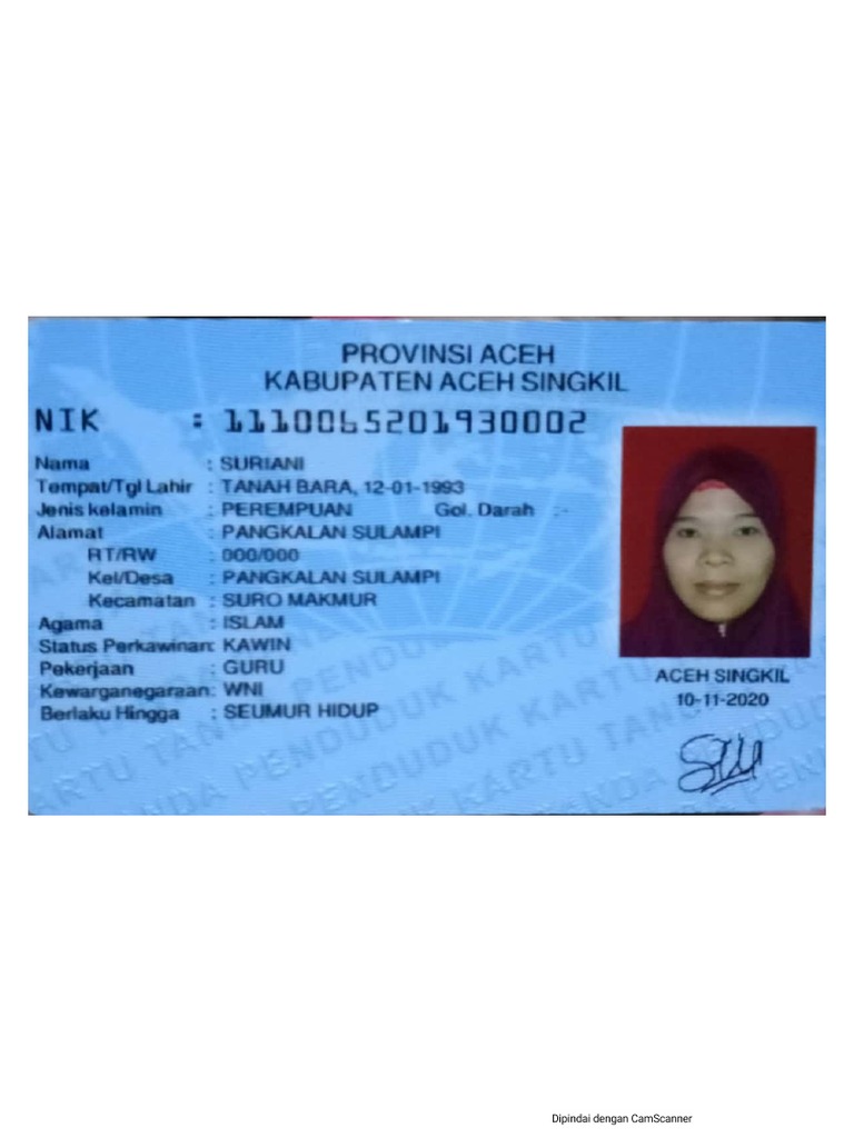 Scan KTP Suriani | PDF