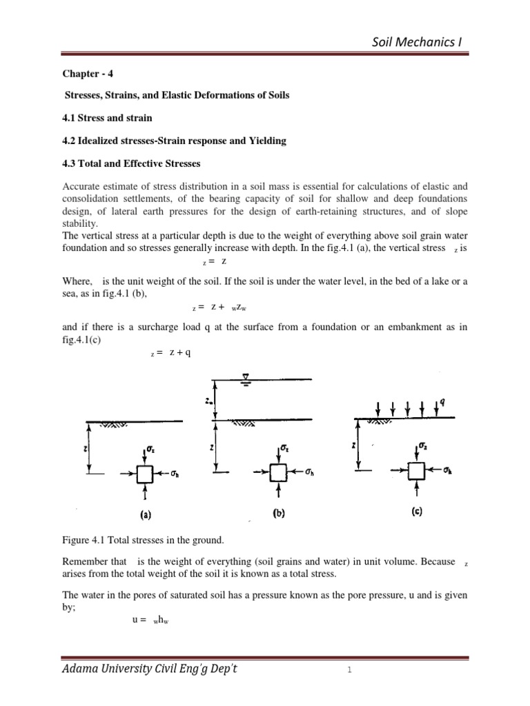Chapter 4 Stress, Strain and Stress Distribution in Soil | Download Free PDF | Elasticity ...