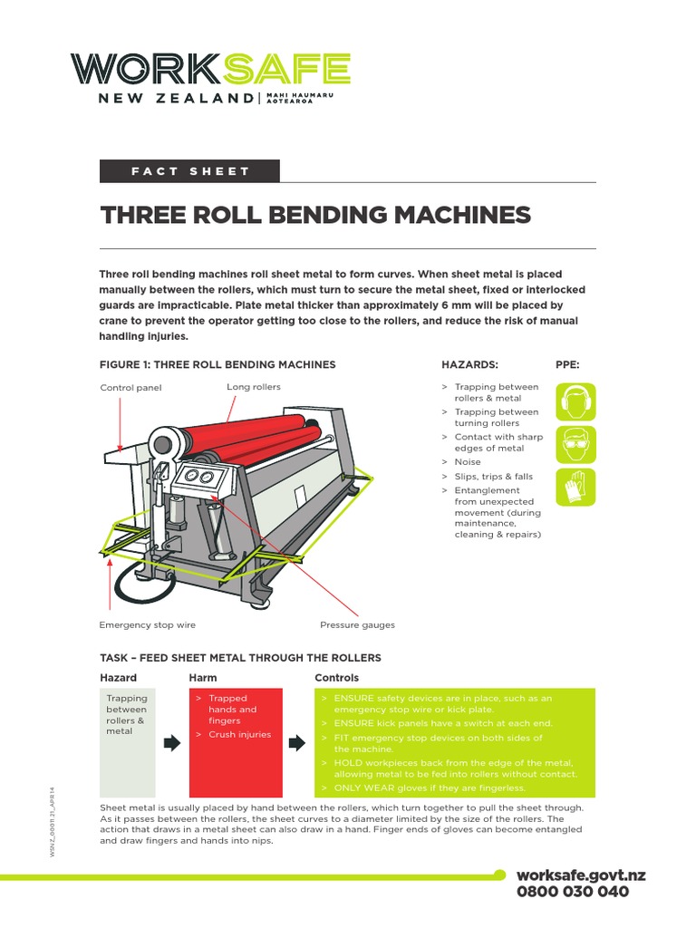 Safety Guidelines for Three Roll Benders | PDF | Sheet Metal | Glove