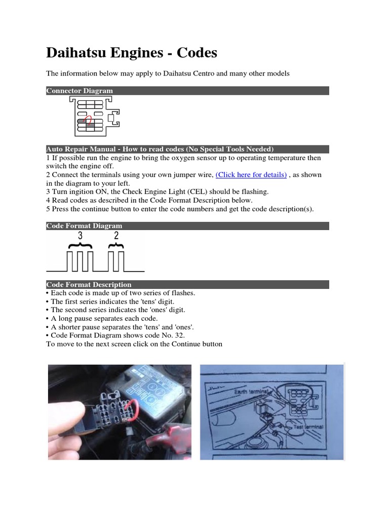Daihatsu Engines - Codes: Connector Diagram | PDF