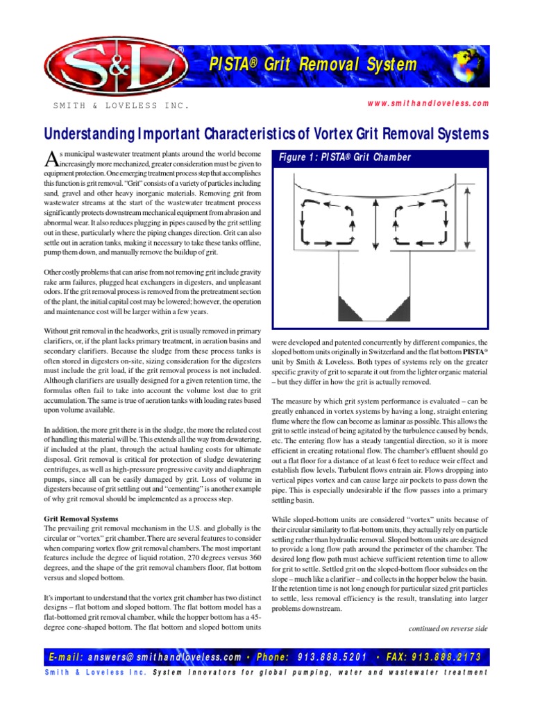 Pista Grit Removal System | PDF | Sewage Treatment | Pump