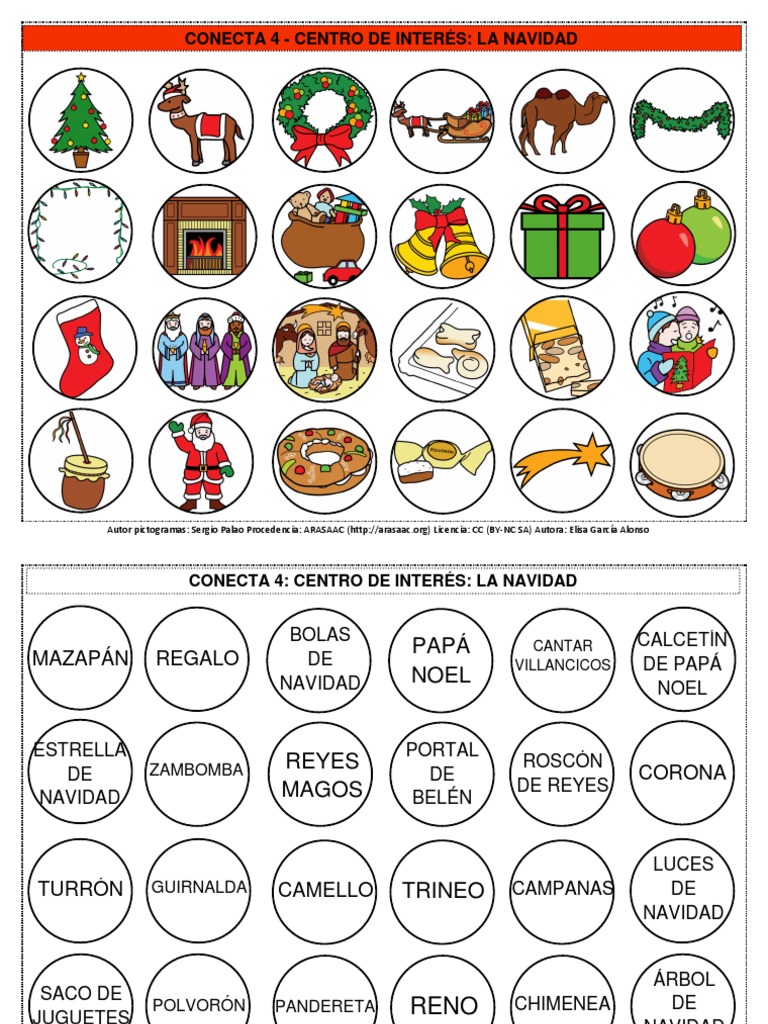 Juego Conecta 4 Navidad | PDF | Tradiciones navideñas | Navidad