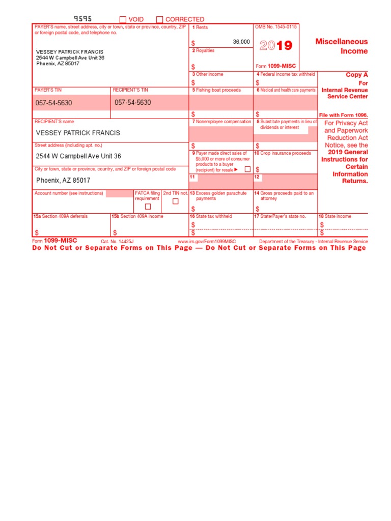 Form 1099 MISC David Kovach-1 | PDF | Government Finances | Public Finance