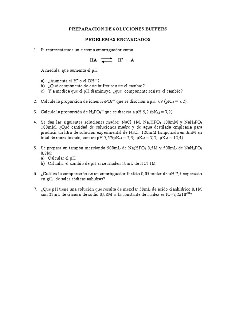 Preparaciòn de Soluciones Buffers | PDF