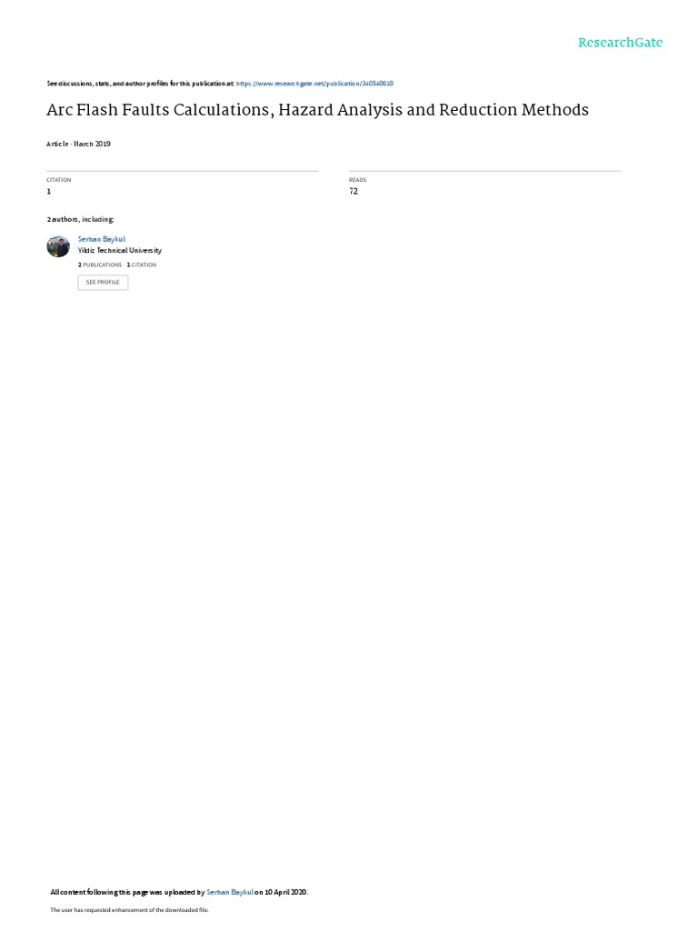Arc Flash Faults Calculations Hazard Analysis | PDF | Electric Arc ...