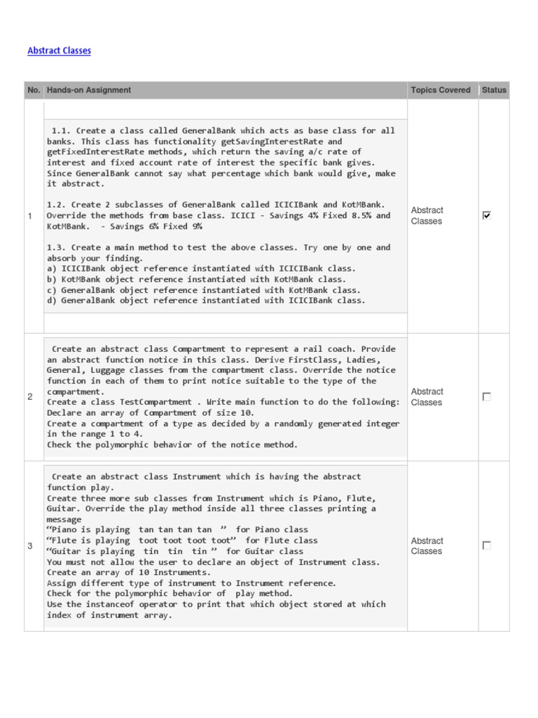 Abstraction Packages & Exception Handling | PDF | Class (Computer ...