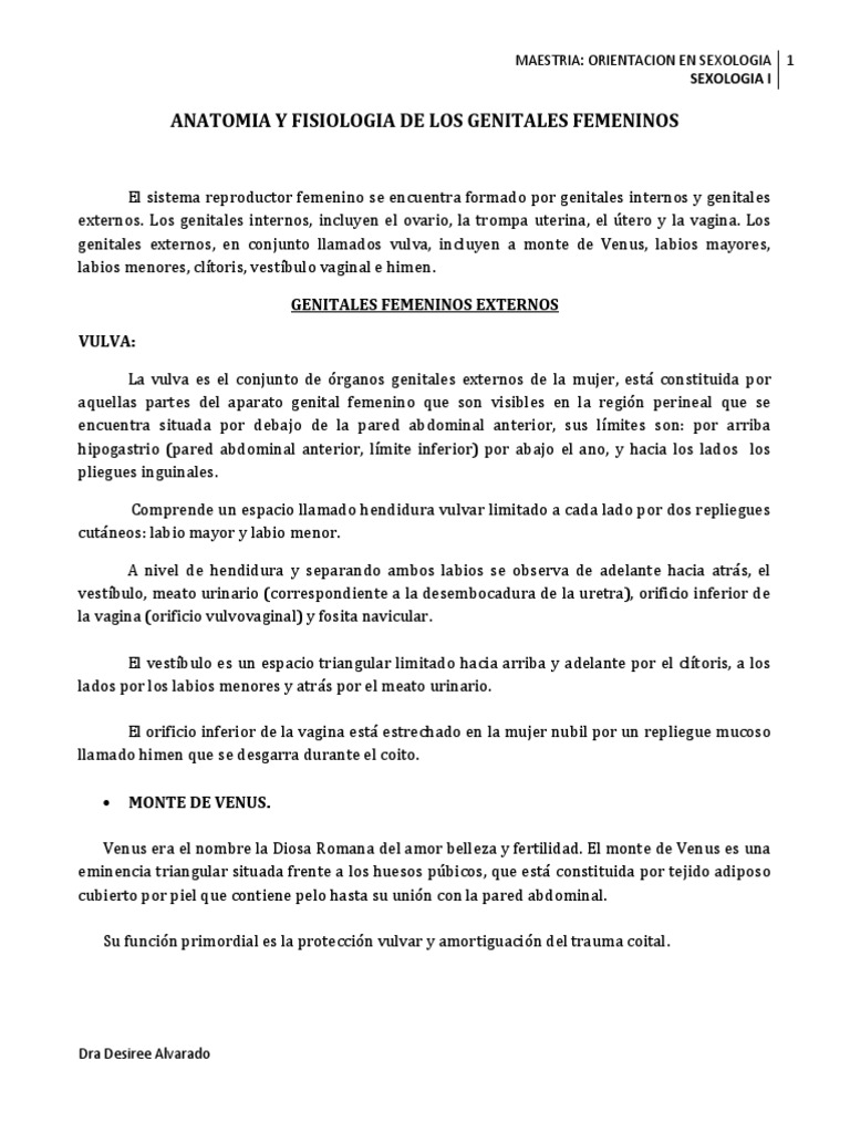 Anatomia Genitales Externos Femeninos | PDF | Vagina | Labios