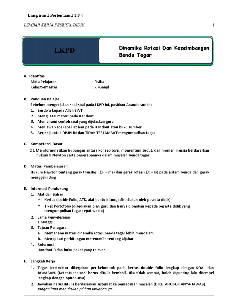 LKPD KD 1 | PDF