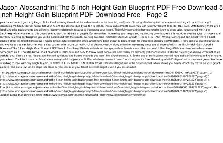 Jason Alessandrini:The 5 Inch Height Gain Blueprint PDF Free Download 5 Inch Height Gain ...