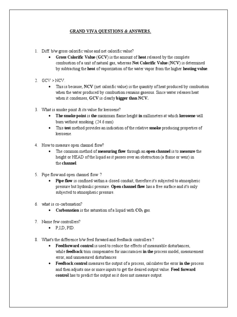 Grand Viva Questions | PDF | Heat Transfer | Gases