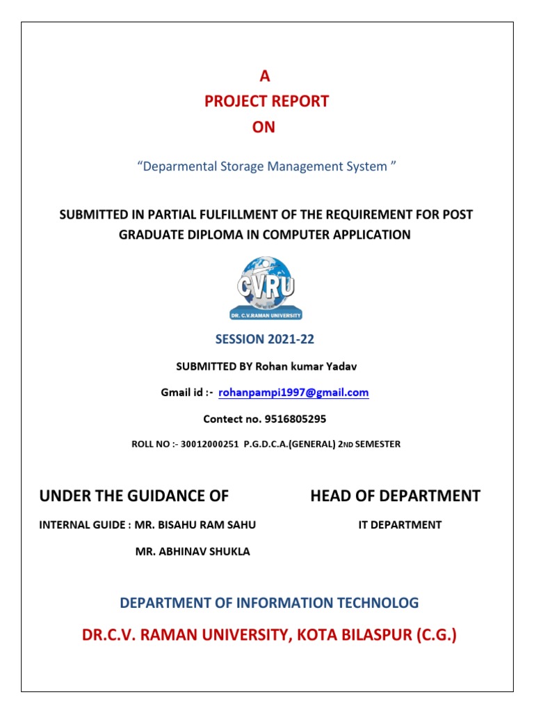 A Project Report ON: "Deparmental Storage Management System " | PDF | Inheritance (Object ...